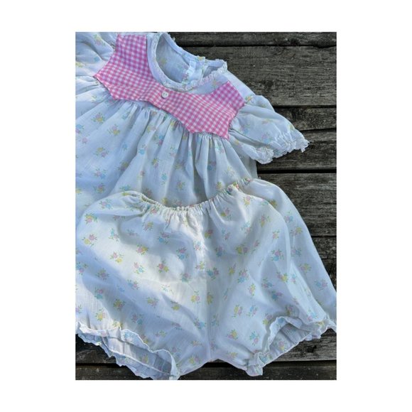 Vintage | Matching Sets | Vtg Ditzy Floral Infant Outfit Set Pastel ...